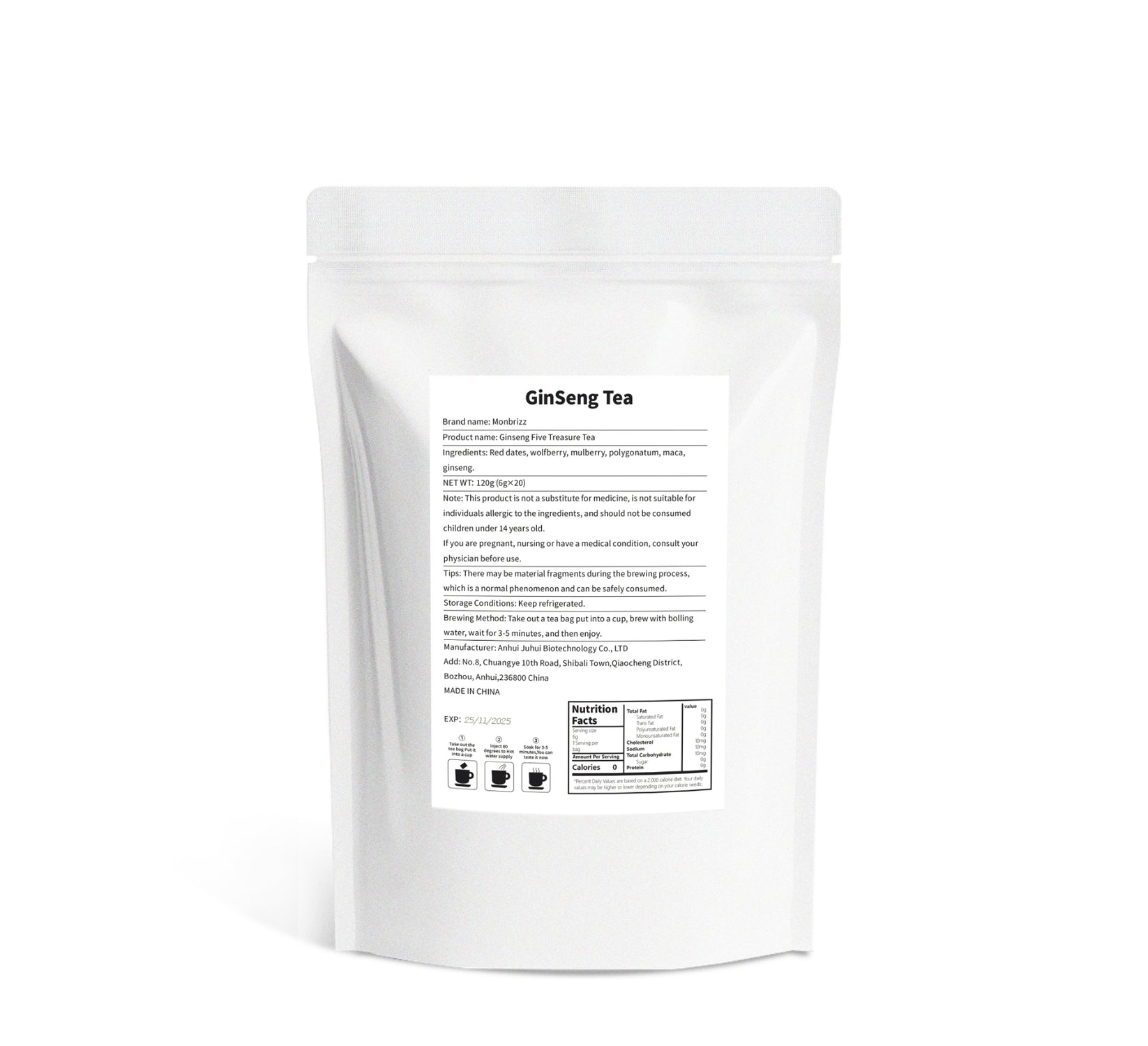 Kidney Tea Formula Ginseng Five Treasure Tea, Chinese Kidney Tea for M ...